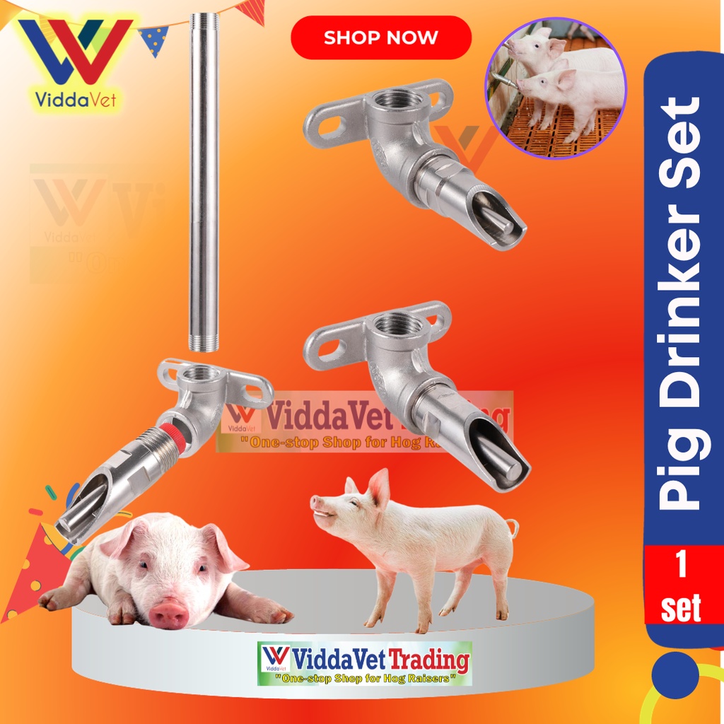 Viddavet Piglet Automatic drinker Kit Pig drinking water Pig drinker ...