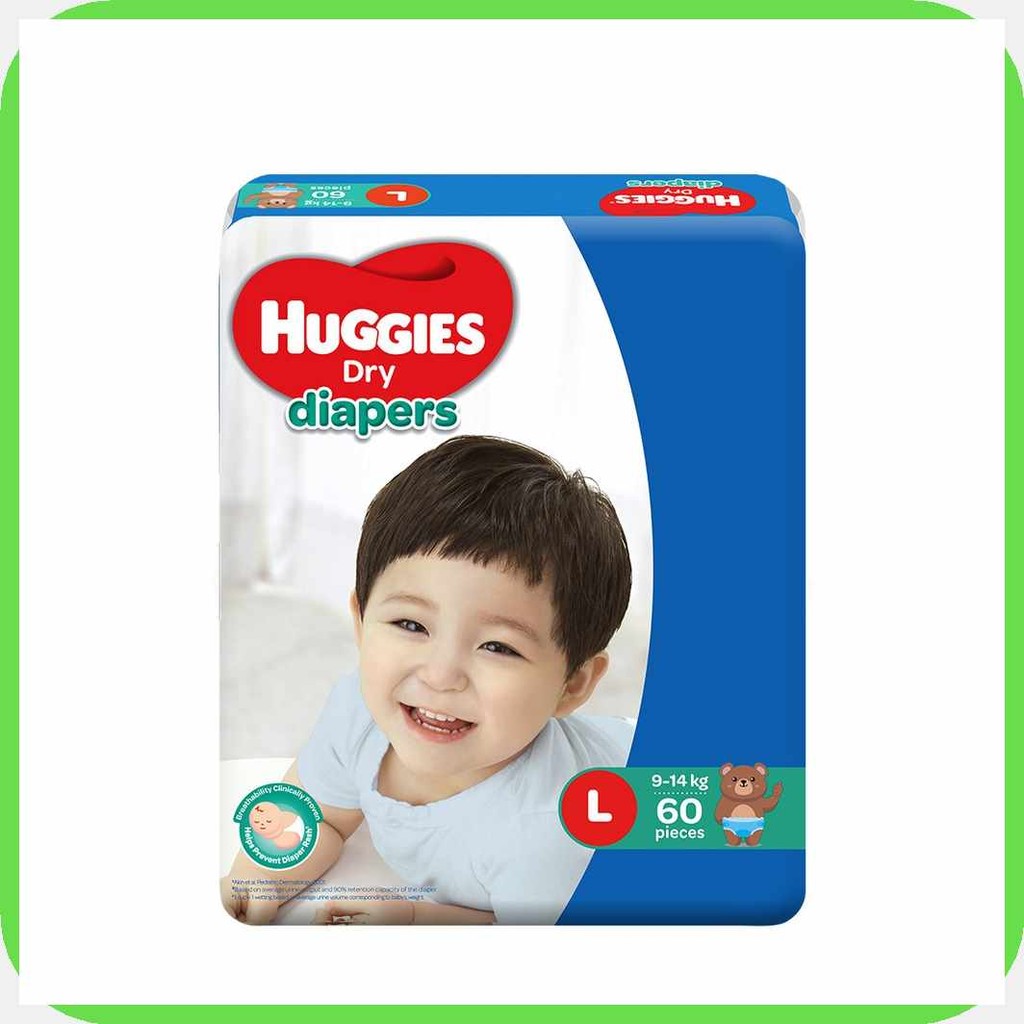 Huggies@sf$Dry}ha[Diapers`f;Large&60&Pieces | Shopee Philippines