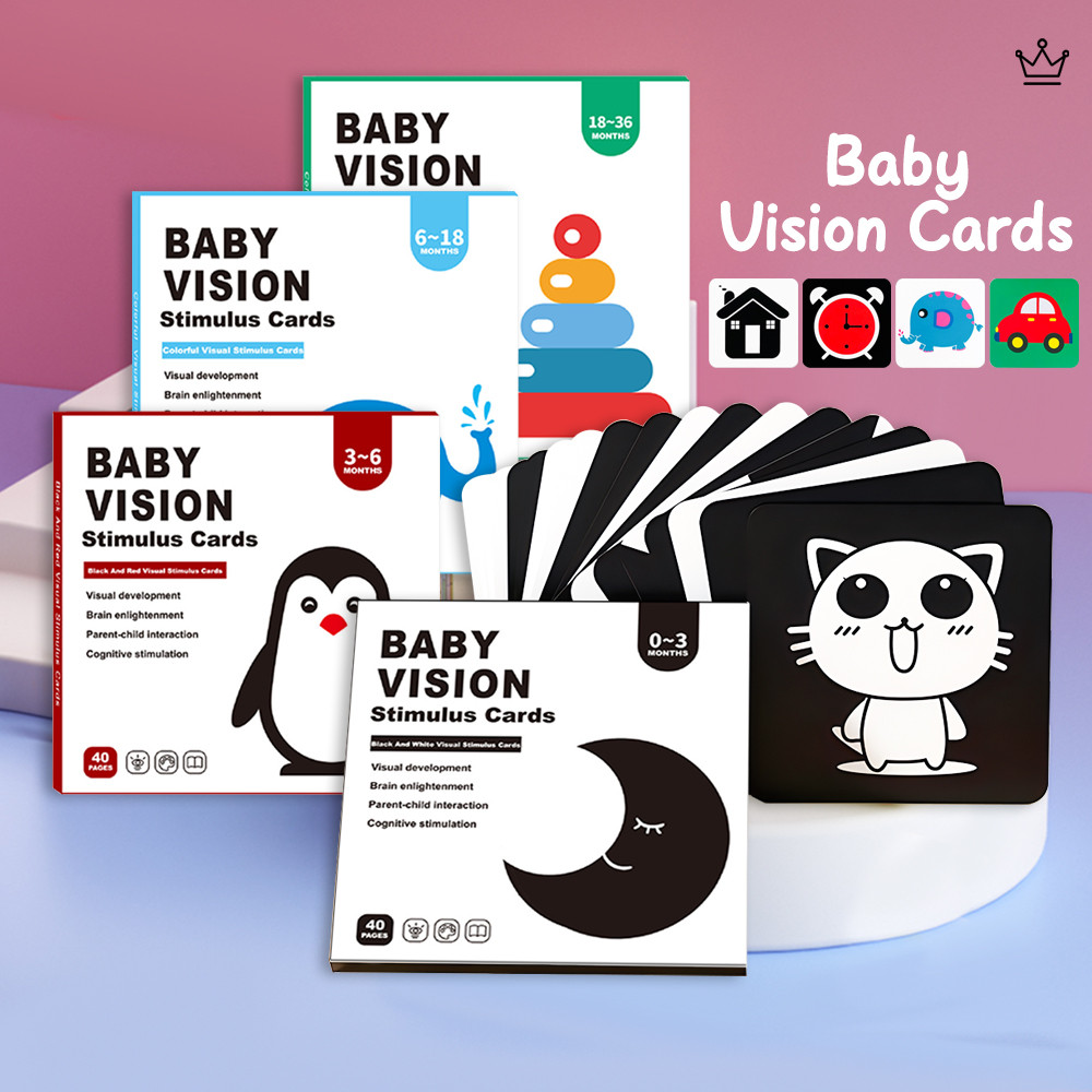 ROlbaby Baby Visual Stimulation Cards High Contrast Cards Visual Cards ...