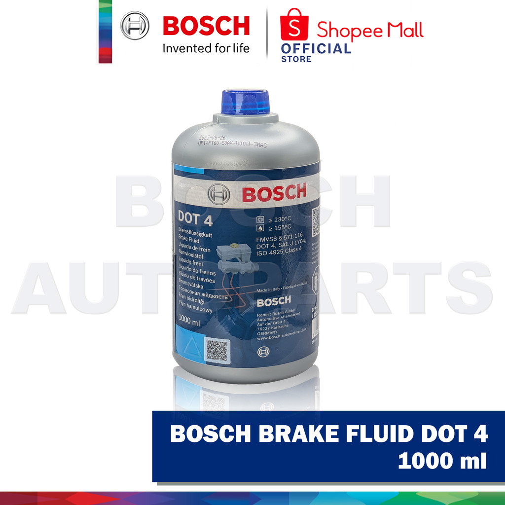 Bosch Premium Brake Fluid DOT 4 1000mL for Car and Motor | Shopee ...