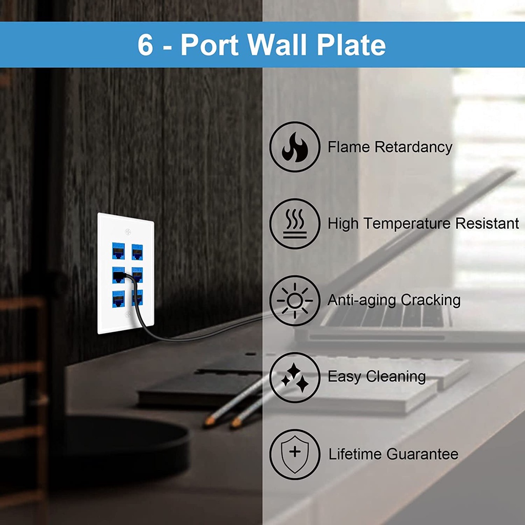 Zoerax Keystone Jack Wall Plate Usa Faceplate Low Profile Ethernet Wallplate Single Gang