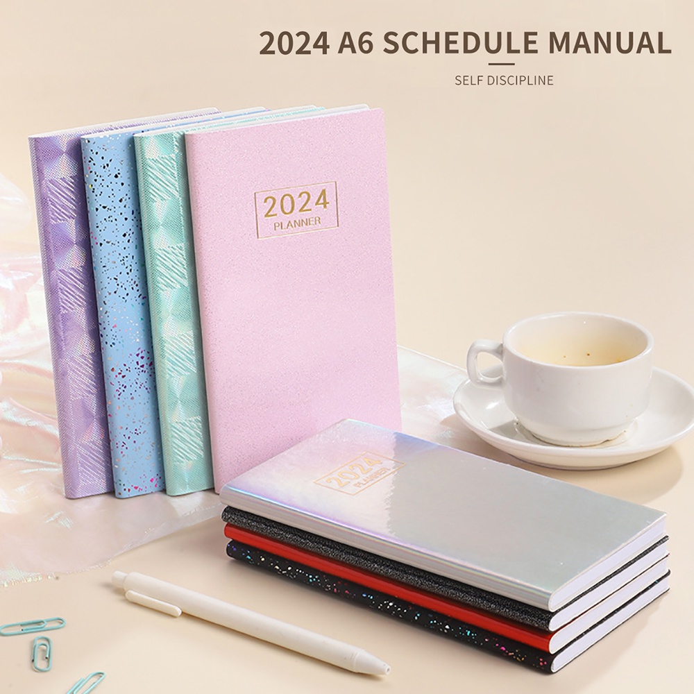 2024 A6 Notebook Portable Notepad Diary Weekly Agenda Planner Schedule ...