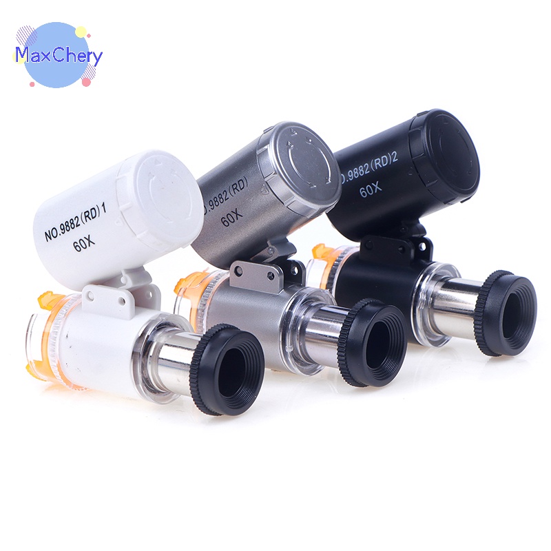 MCHY> Mini Pocket Magnifying Glass Kit 60x Lab Handheld Powered ...