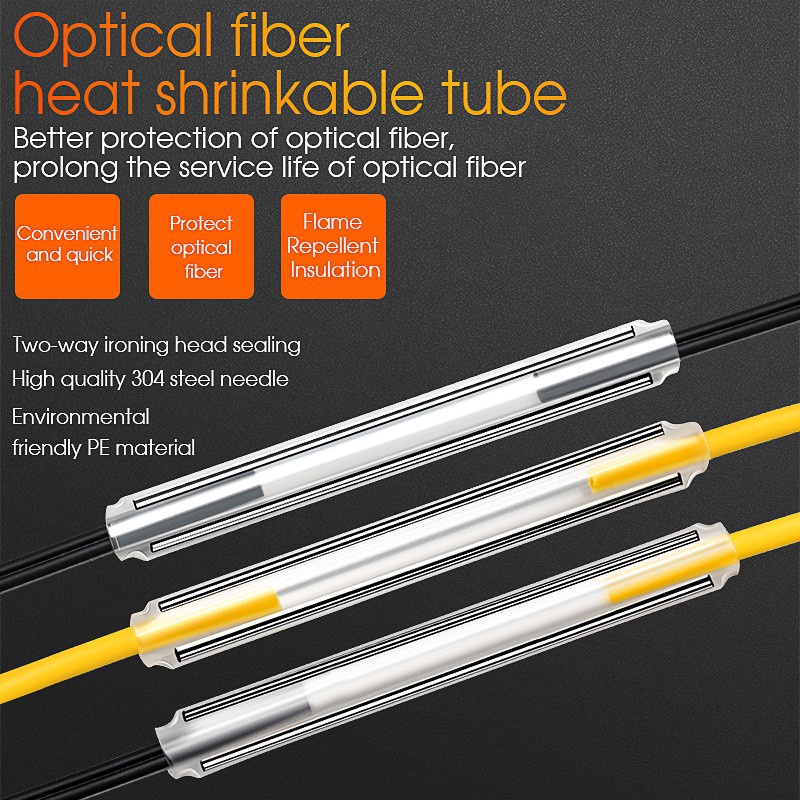 100 Fiber Optic Sleeves Double Needle Reinforced Fiber Heat Shrinkable ...