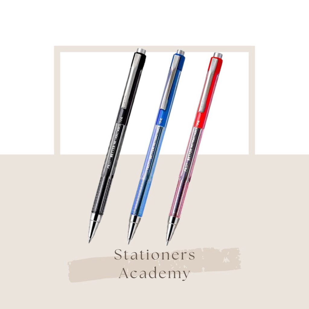 Pilot better Retractable Pen 0.7mm black blue red Bp-145 | Shopee ...