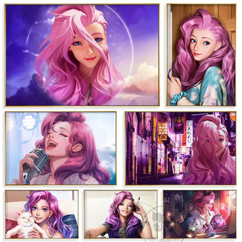 Seraphine Poster League of Legends Hero Character Lol Canvas Painting ...