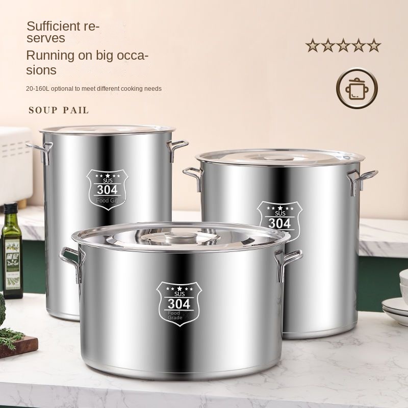 304 Stainless Steel Bucket Household Soup Pot Large Capacity Storage ...