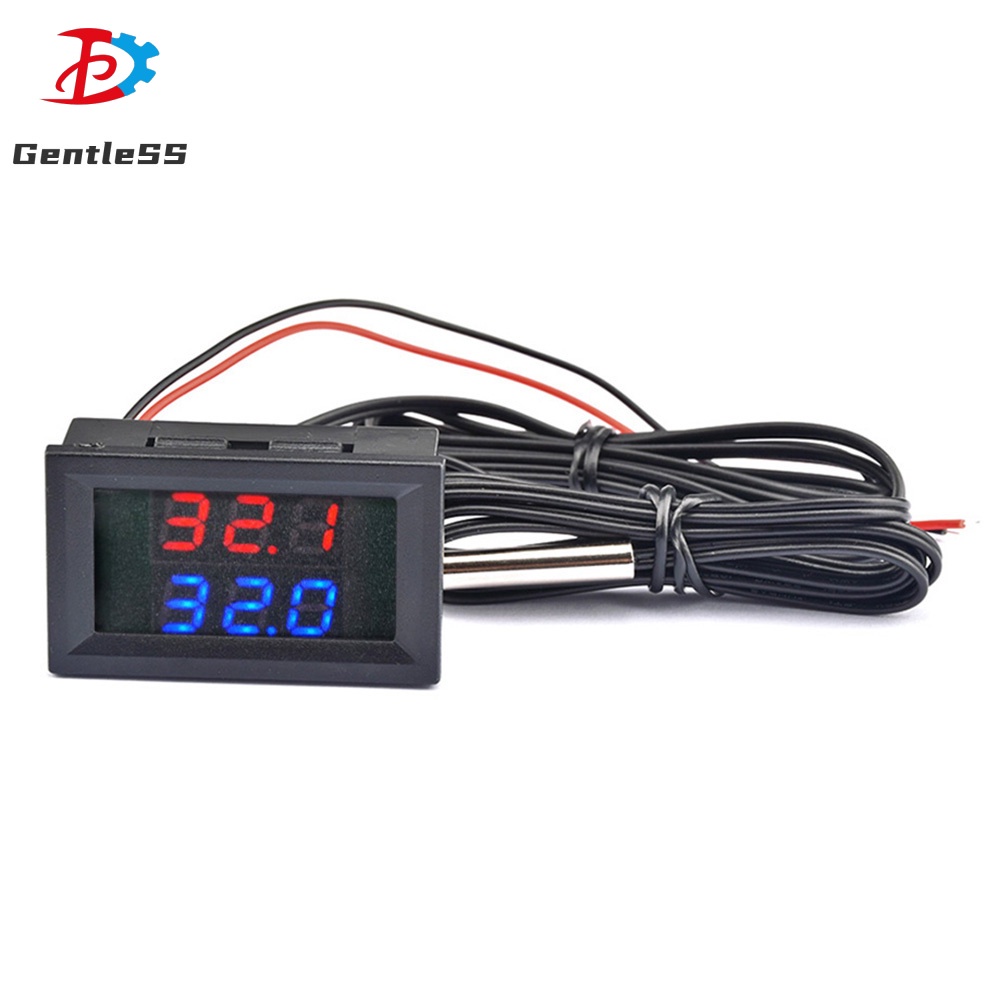 Three-digit Dual-display Digital Thermometer NTC Metal Waterproof Dual ...