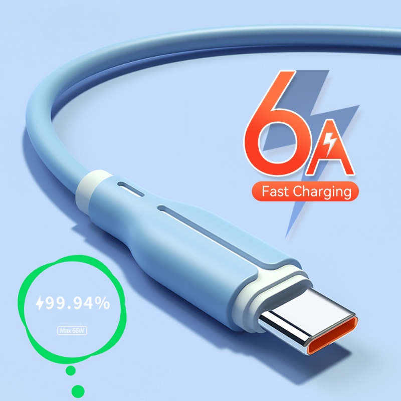 120W USB Type C Cable 6A Super Fast Charging Type C Wires for 15 14 13 ...