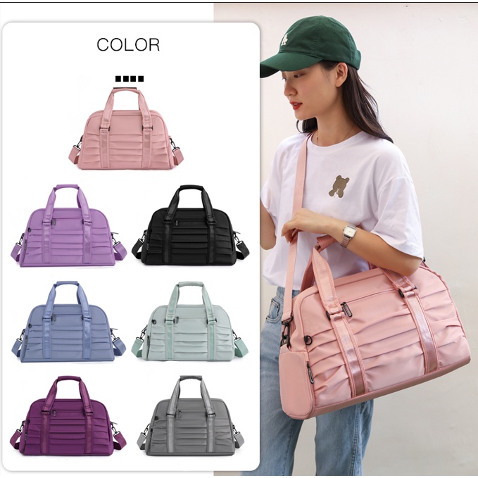 AW Multi-Purpose Travel Duffle Bag Ruched Design Travel Bag | Shopee ...