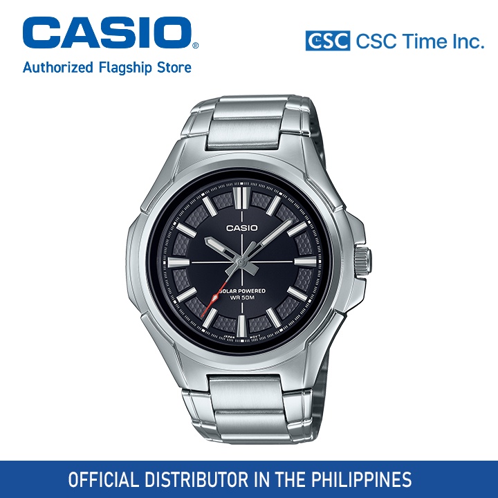 Casio (MTP-RS100D-1AVDF) Silver Stainless Steel Strap 50 Meter Solar ...