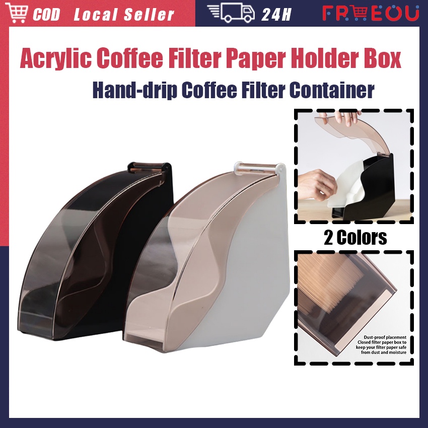 Dust-proof Acrylic V60 Hand Drip Coffee Filter Paper Storage Container ...