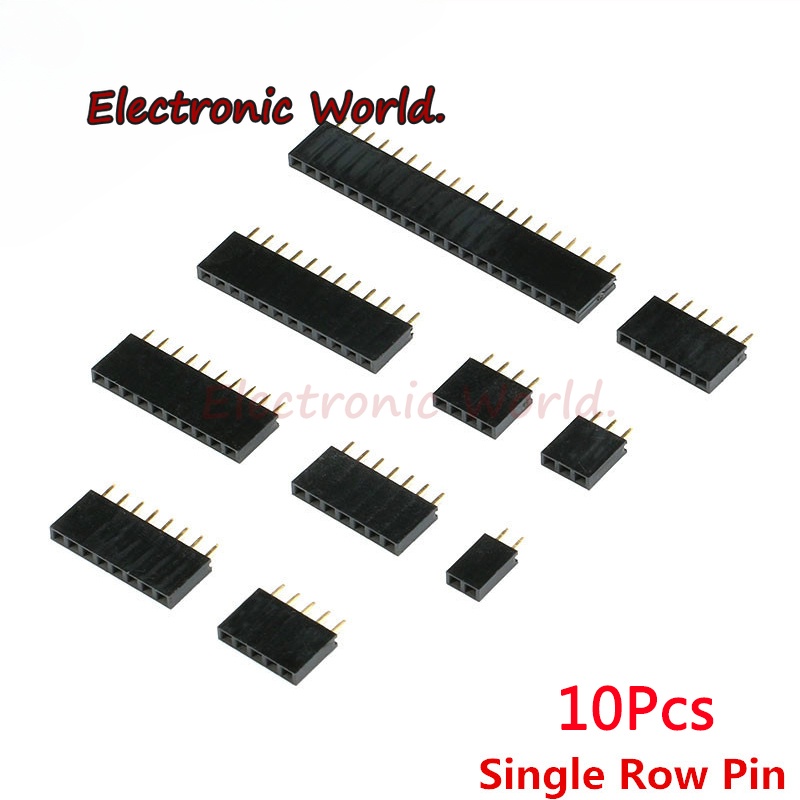 10PCS Single Row Straight FEMALE PIN HEADER 2.54MM PITCH Strip ...