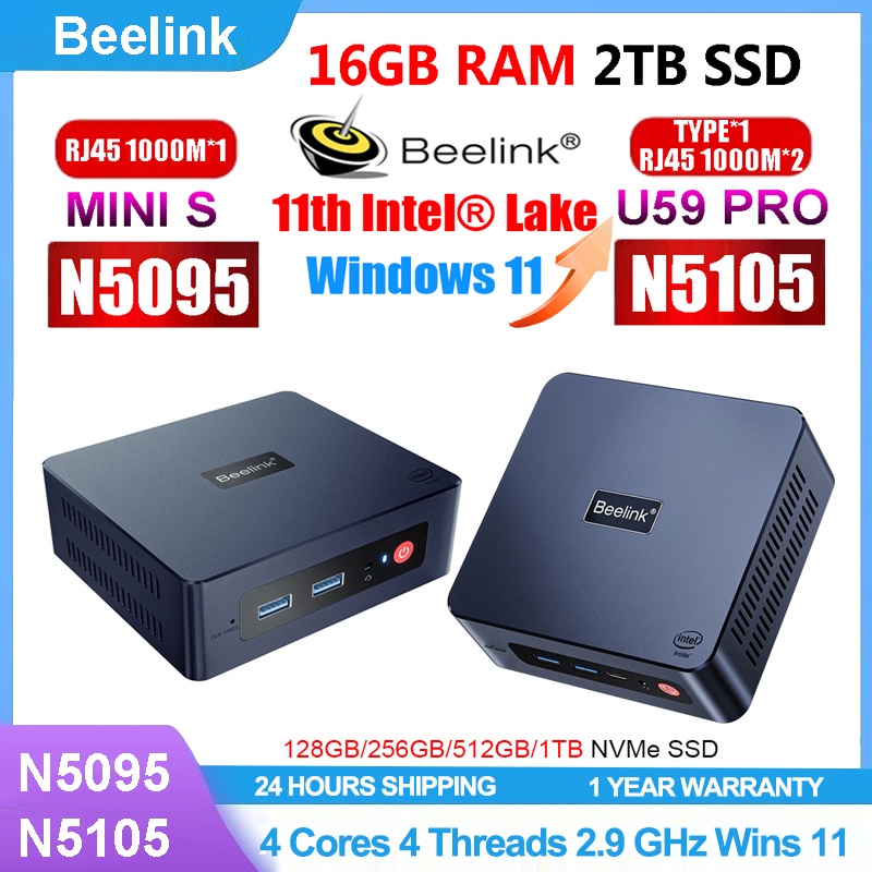 Beelink Mini PC U59 PRO MINI S Intel N5095 Windows 11 DDR4 BT4.0 Wifi 5 ...