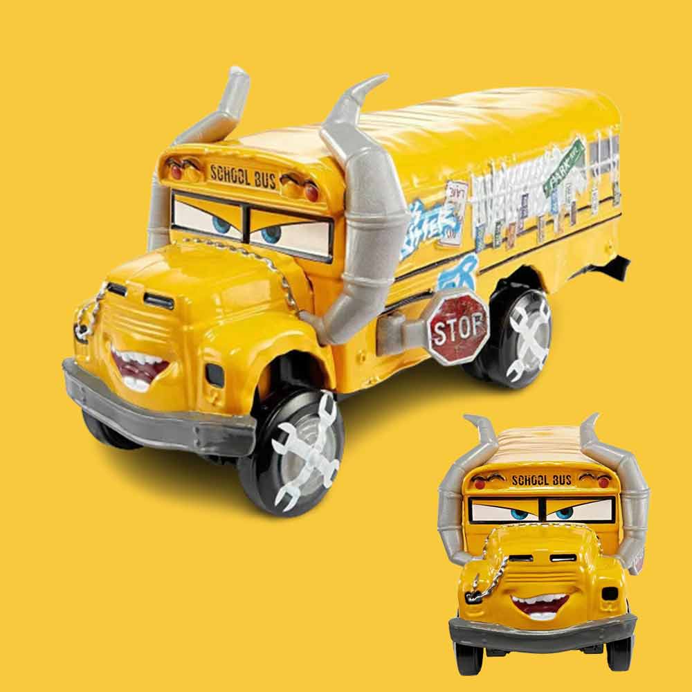 Cars 3 Miss Fritter Crazy School Bus Diecast Toy Car 1:55 Kid Vehicle ...