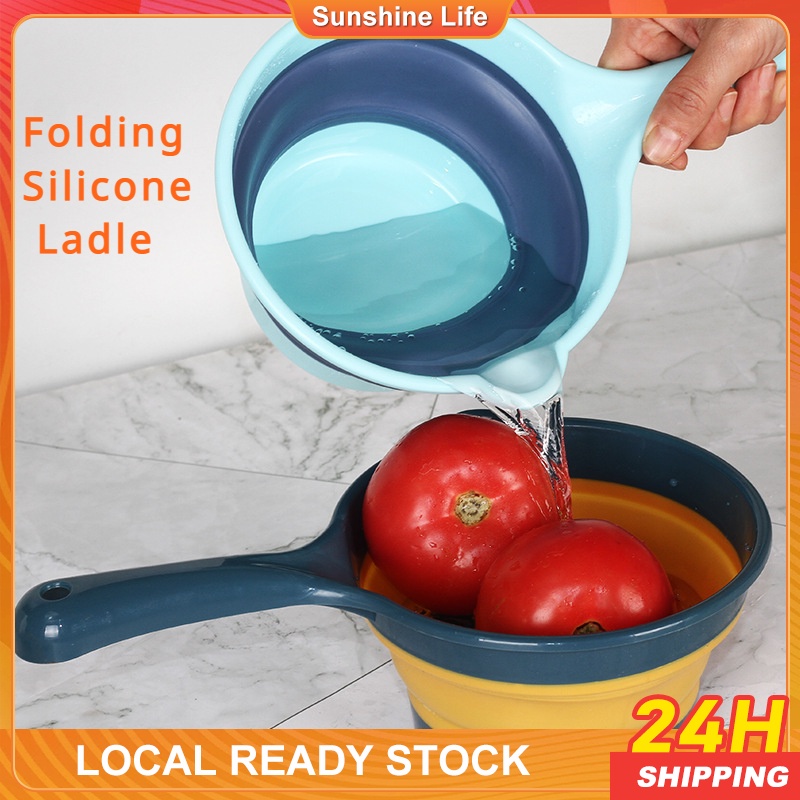 Foldable Silicone Collapsible Water Scoop Dipper Water Ladle Multi ...