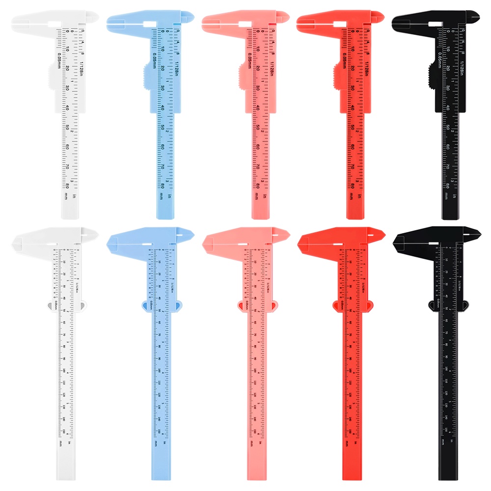 1 PC 0-80mm Mini Multicolor Dual-scale Plastic Vernier Caliper ...