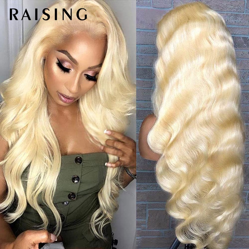 RAISING 613 Honey Blonde Body Wave Lace Front Wig Pre Plucked With Baby ...