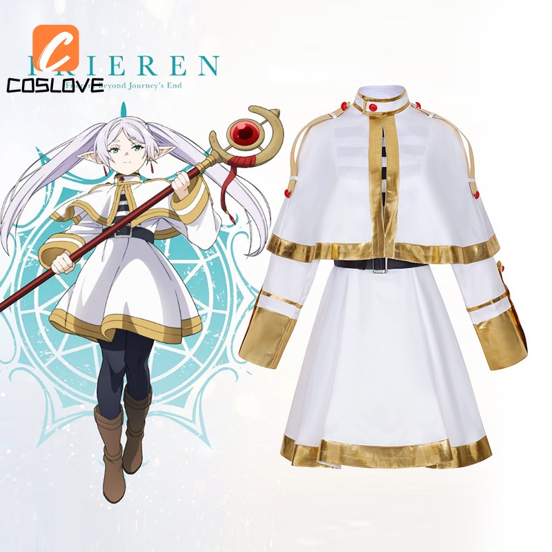 Frieren:Beyond Journey's End Cosplay Frieren Full Set Costume Suit for ...