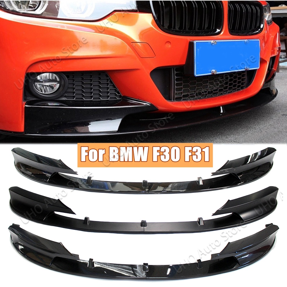 Gloss Black Bumper Lip Gloss Black Carbon Fiber Look Front Lip Spoiler ...