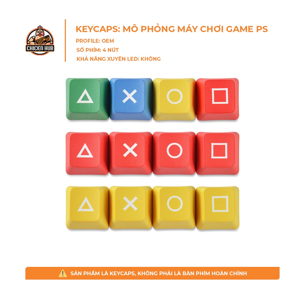 4-key keycaps set simulating PS game console | Oem PBT Keycaps for ...