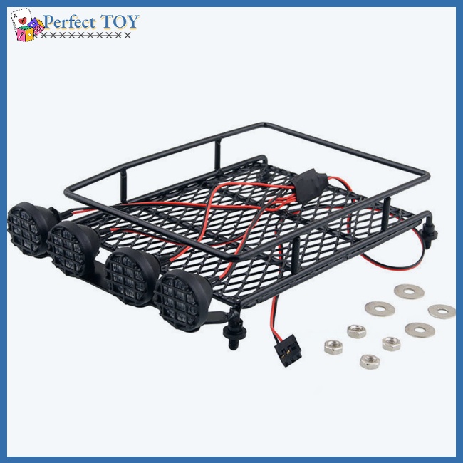 Perfect Rc Car Metal Roof Rack With Led Lights D90 Metal Luggage Rack ...
