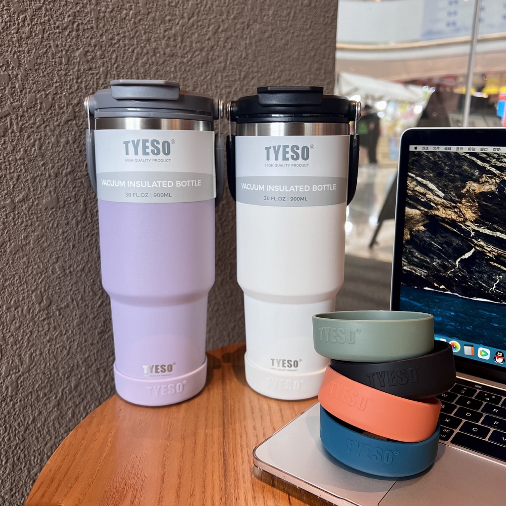 Tyeso Thermos Cup Silicone Cup Cover Stainless Steel Sports Base Space ...