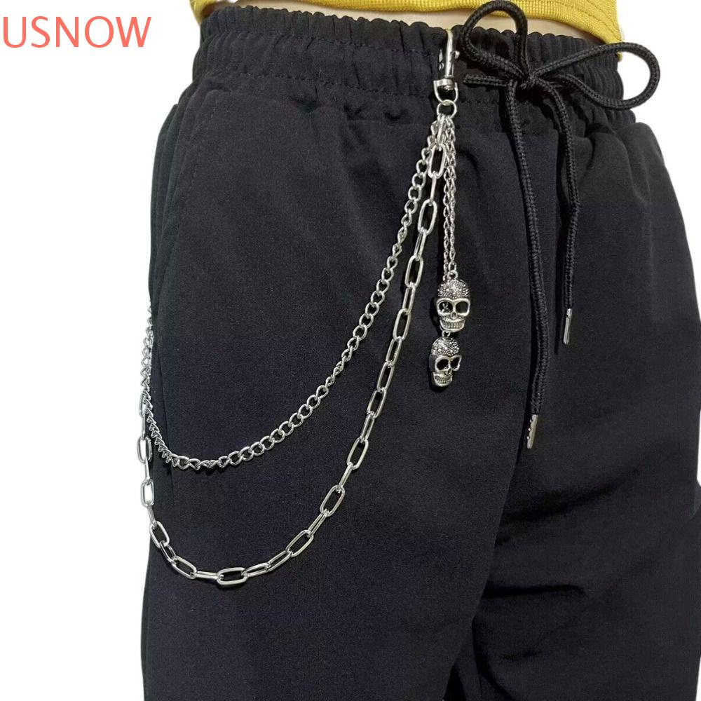 USNOW Skull Waist Chain, Tassel Zinc Alloy Punk Belt Chain, Punk Gothic ...