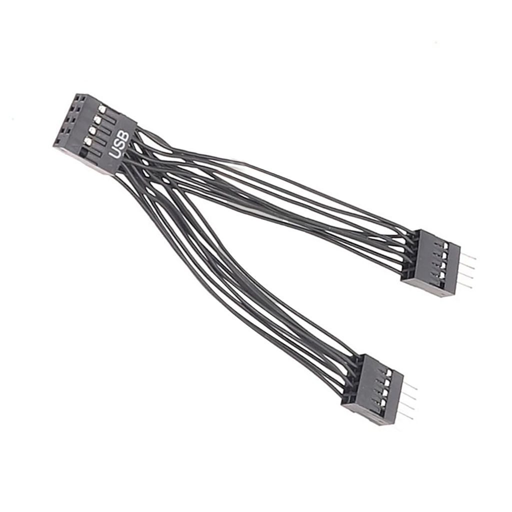 JMT 1pc USB Expansion Cable USB 9Pin Female to Dual 9P Male 1 to 2 Extender Y Splitter Adapter ...