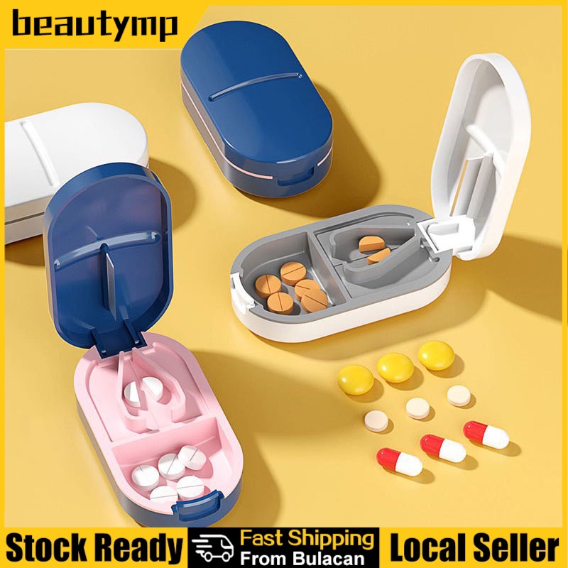 1 Pcs Portable Divided Medicine Box 2 in 1 Drug Tablet Medicine Box ...