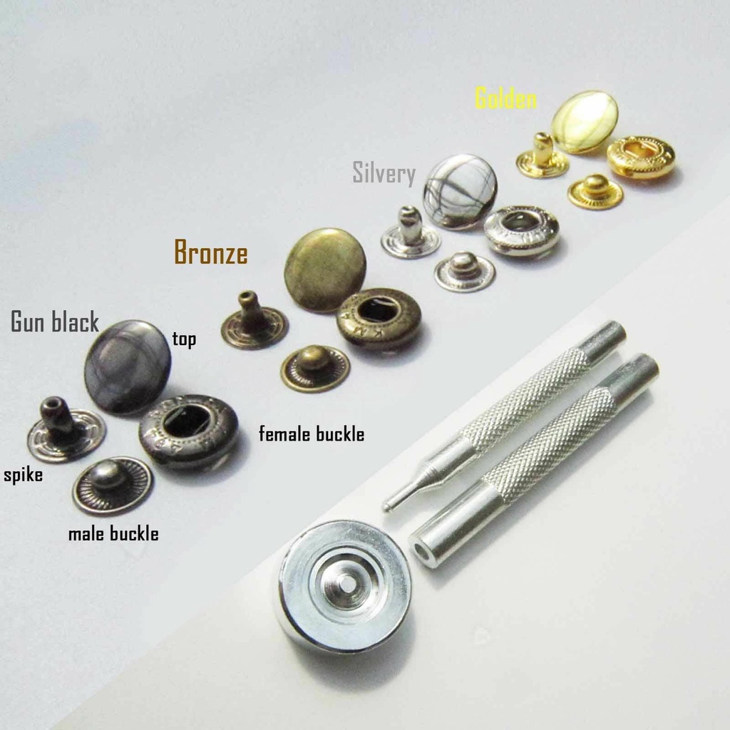 25 Set/Pack 10/12/15mm Metal Press Studs Sewing Button Snap Button ...