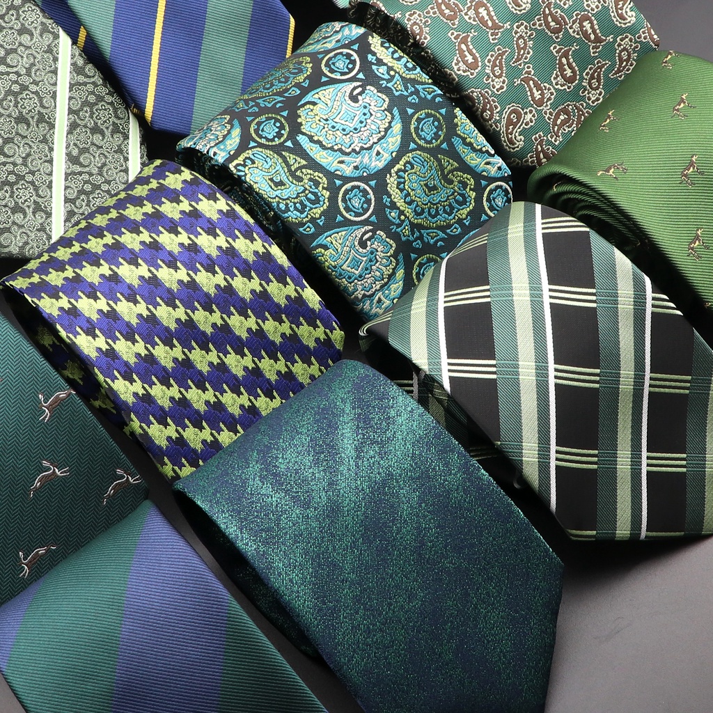 ZONFAZ Novelty Silk Neckties Green Solid Striped Paisley Floral ...