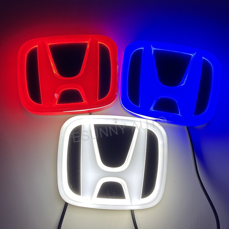 4D Car LED Emblem Logo Badge Compatible with Honda - Fits Front or Rear ...