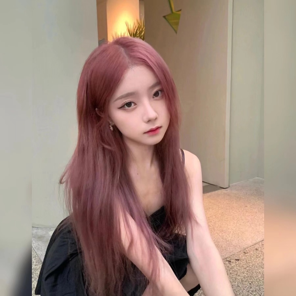 Wig Women's Thin Vine Color Long Hair Split Octagonal Natural Fluffy ...