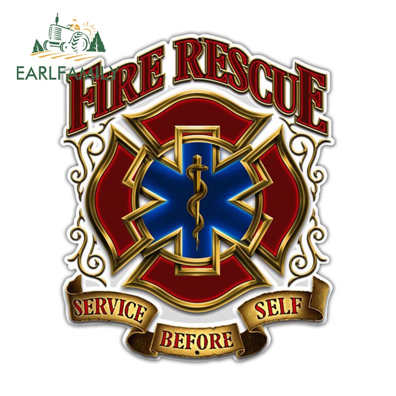 EARLFAMILY 13cm x 10.9cm Fire Rescue Firefighter Car Sticker Window ...
