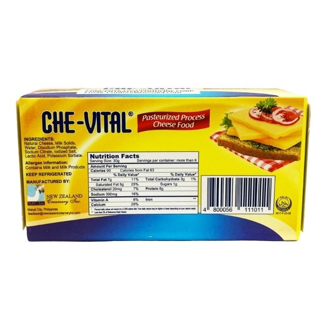 Che -Vital Pasteurized Processed Cheese Food for Keto / Low Carb 200g ...
