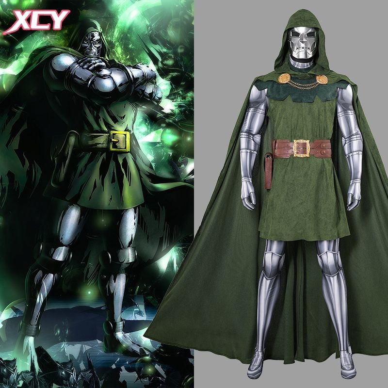 XCY Marvel Villain Doctor Doom Cosplay Costume Full Set Comic Style ...