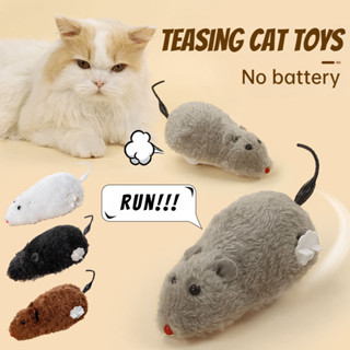 Teasing Cat Toys Plush Mouse Clockwork Squeaky Rat Running Simulated ...