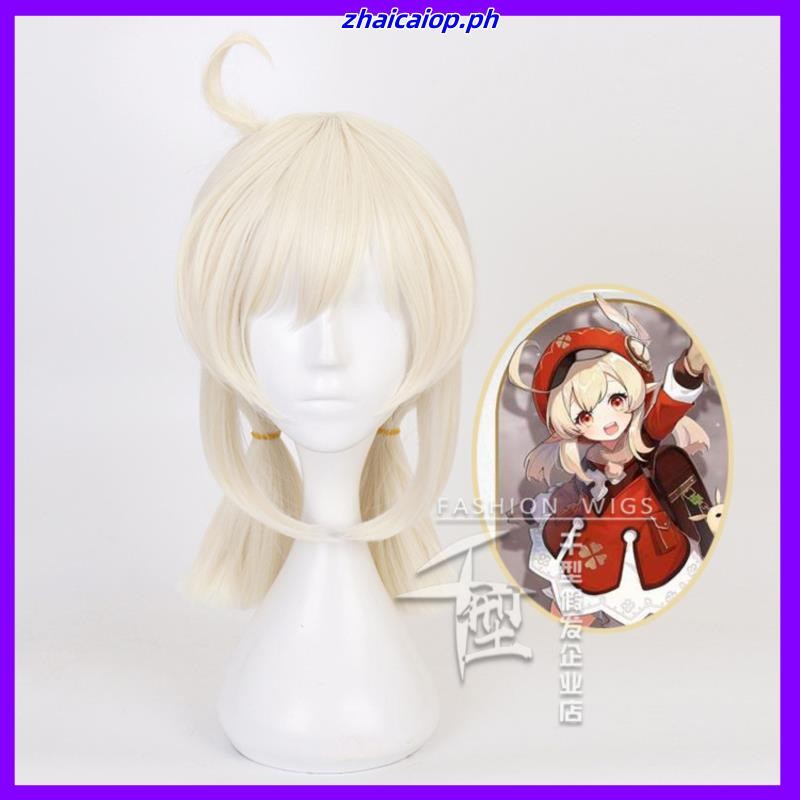 ONPH Genshin Impact Klee Cosplay Wigs Ponytails Beige Heat Resistant ...
