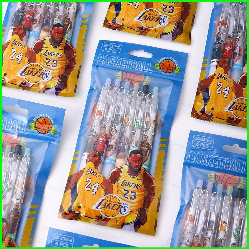 YG 6PCS/set Los Angeles Lakers NBA basketball cartoon gel pen Click ...