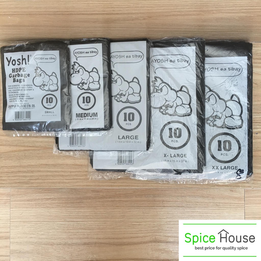 Garbage Plastic Bag Trash Bag Yosh! HDPE Garbage Bags Calypso (Folded ...