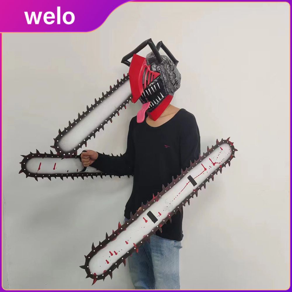 WELO Anime Chainsaw Man Cosplay Saws Hand Headgear Halloween Chainsaw ...