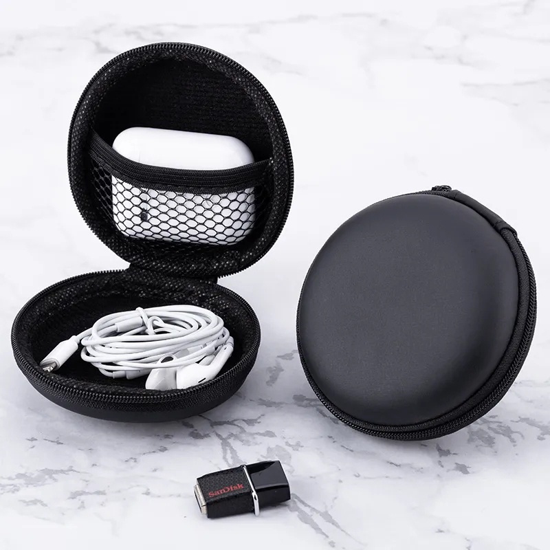 Earphone Storage Case PU Mini Carrying Hard Bag Box Case For Earphone ...