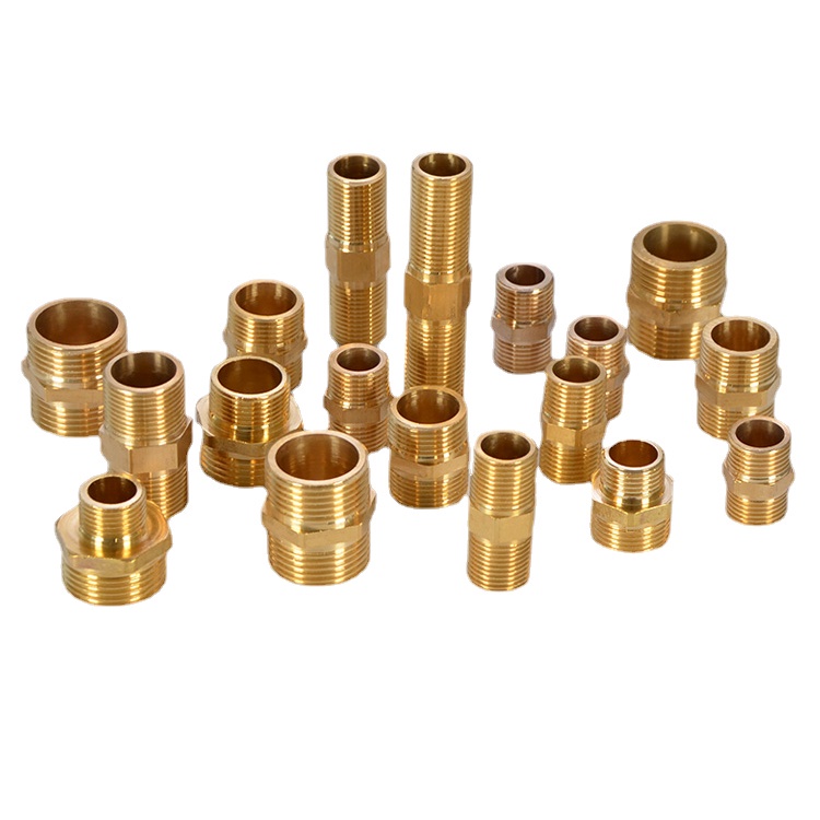 All Copper Double Outer Thread Pipe Fittings Directly Threaded 4 Points ...