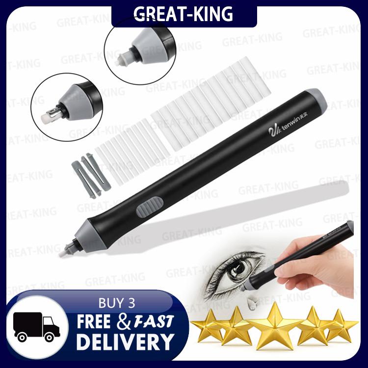 Adjustable Electric Pencil Eraser Kit Battery Operated Highlights ...