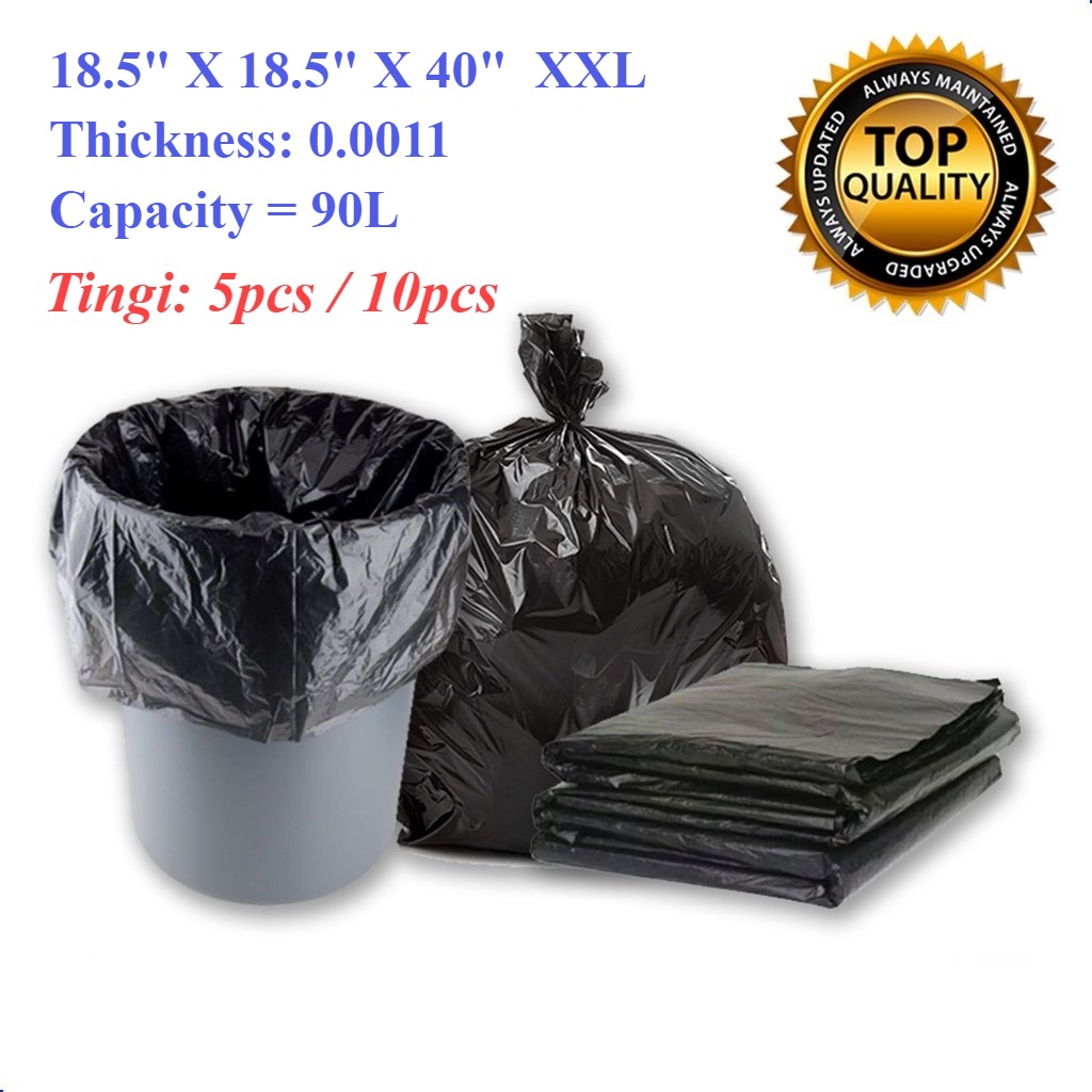 5pcs, 10pcs Trash Bag Plastic Bag, Garbage Bag Black XXL (BASURAHAN SUPOT) Tingi Retail | Shopee ...