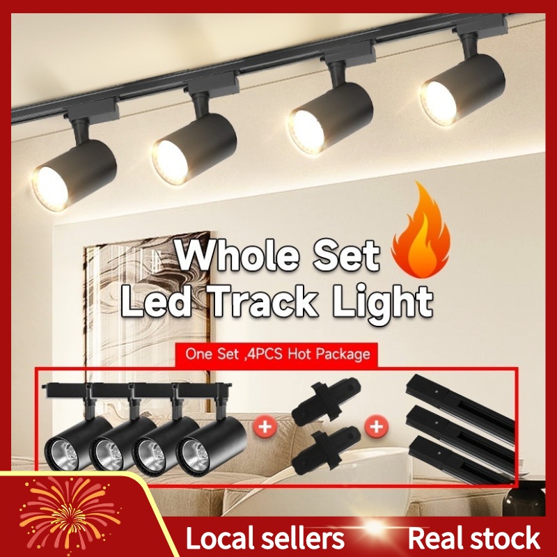 4PCS Tri Color COB Track Lamp 30/40W Whole Set Led Spotlights Track ...