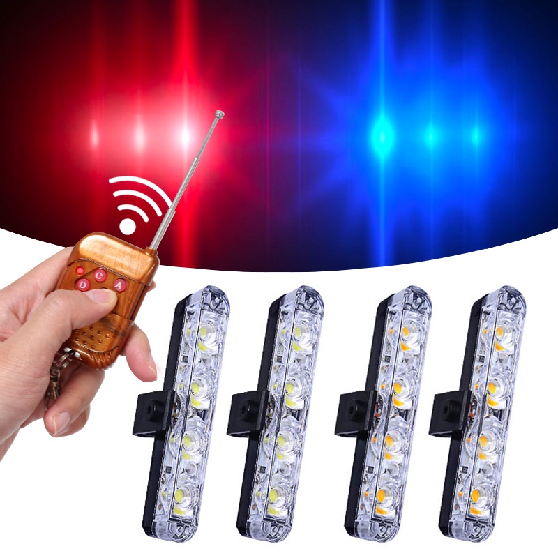 Grill Car LED Light Strobe Red Blue Emergency Remote Wireless Control ...