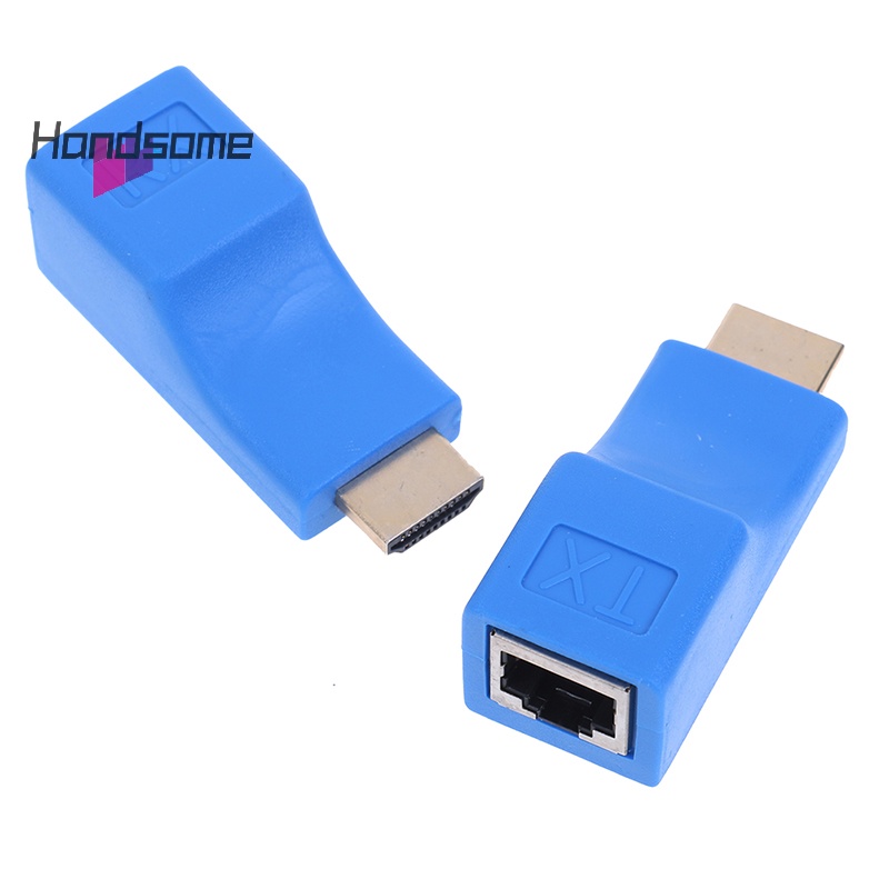 Handsome- 2Pcs 1080p hdmi extender to rj45 over cat 5e/6 network lan ...
