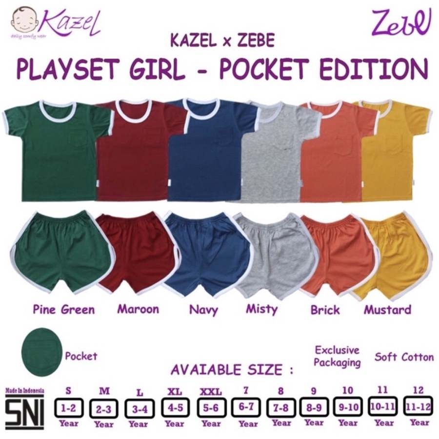 Kazel x Zebe Playset Girl Pocket Edition Girls' Pants Set - Small Size ...